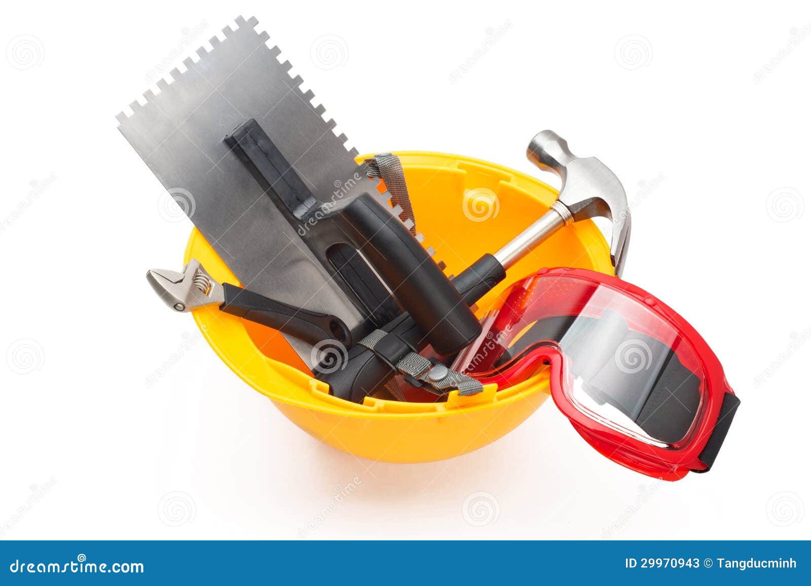 Protection Tools on helmet stock image. Image of equipment - 29970943