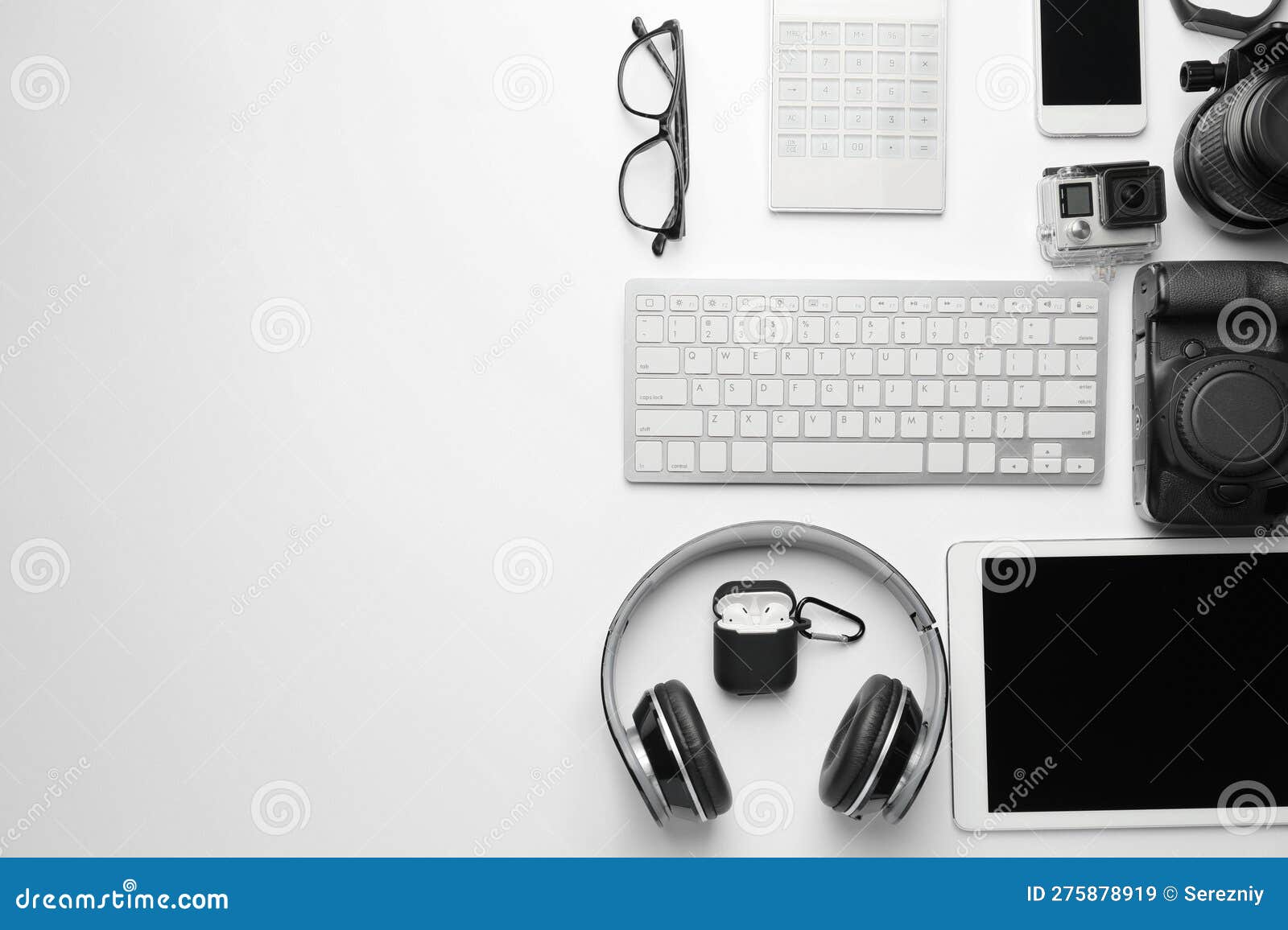 Different Modern Devices on White Background Stock Image - Image of ...