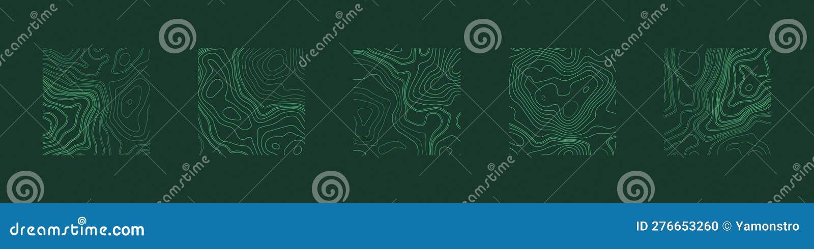 Various Contour Topographic Maps Vector Collection Panoramic Abstract ...