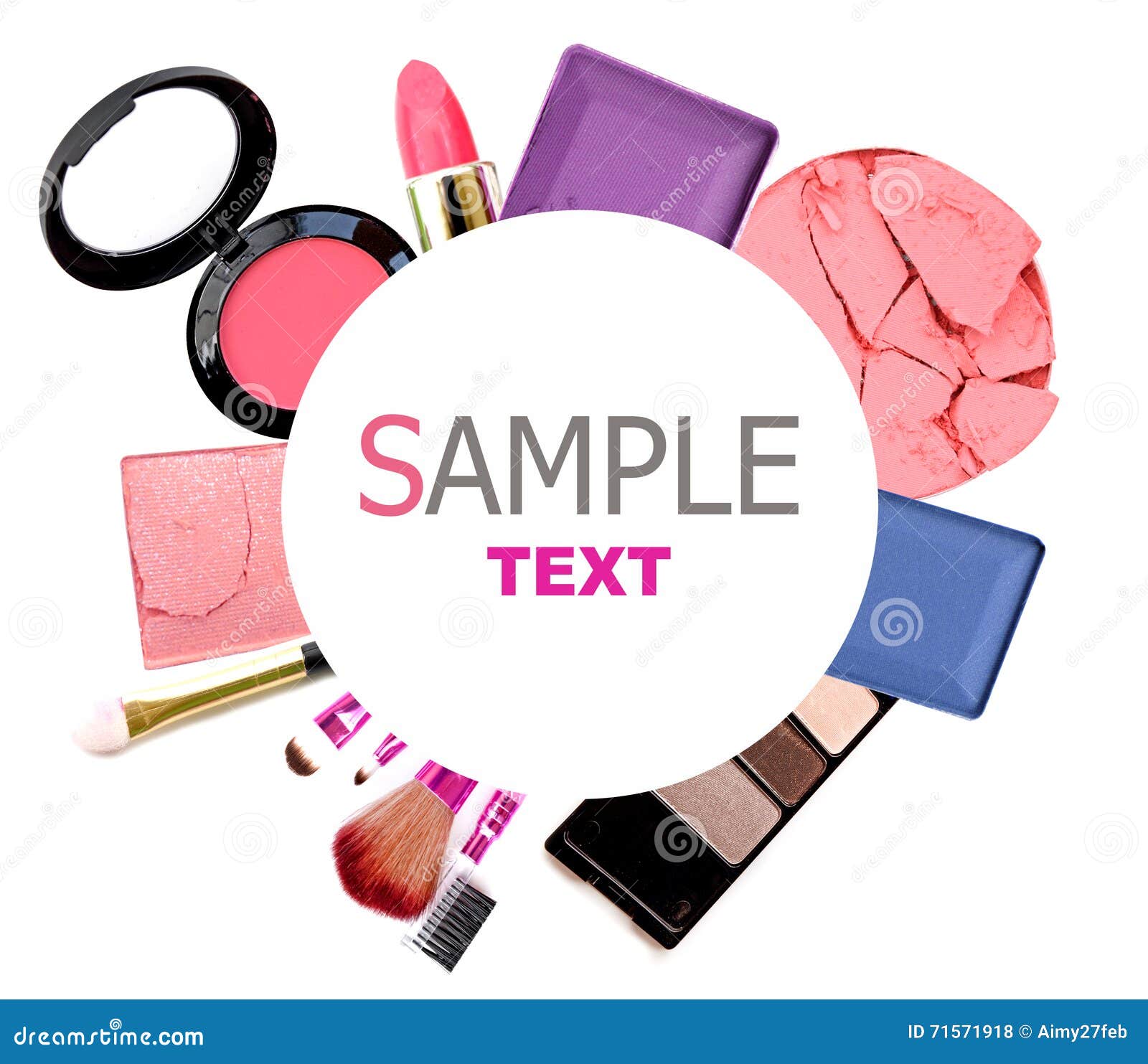 Various Cosmetics .isolated Over White. Stock Photo - Image of female ...