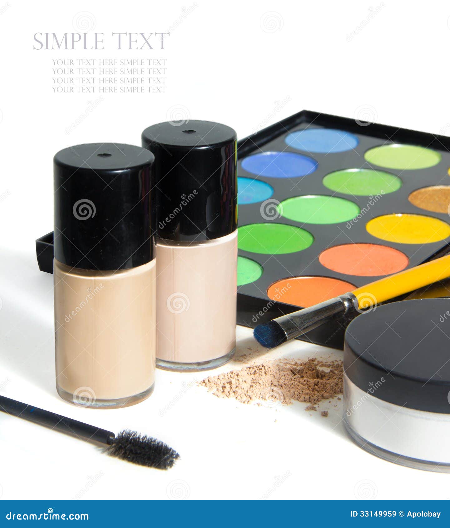 Various Cosmetics Isolated on White Background Stock Image - Image of ...