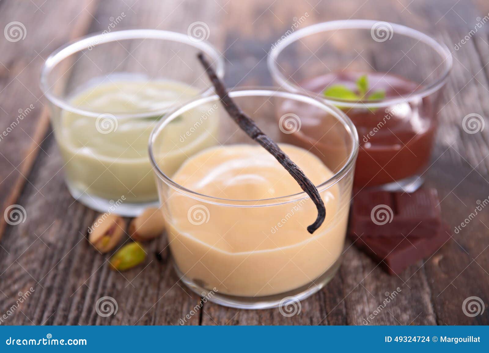 Various cream dessert stock photo. Image of color, culinary - 49324724
