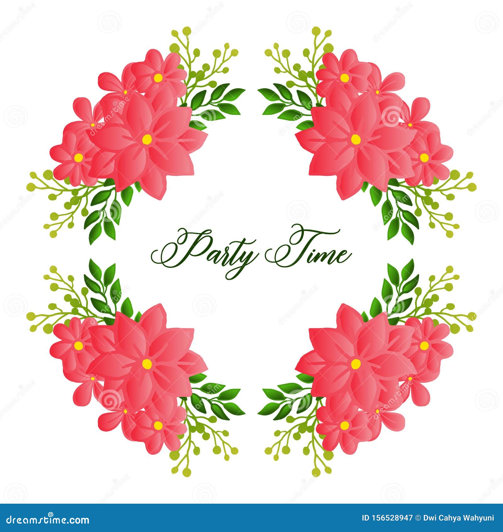 Various Crowd of Flower Frame, for Party Time Card Template Decoration ...
