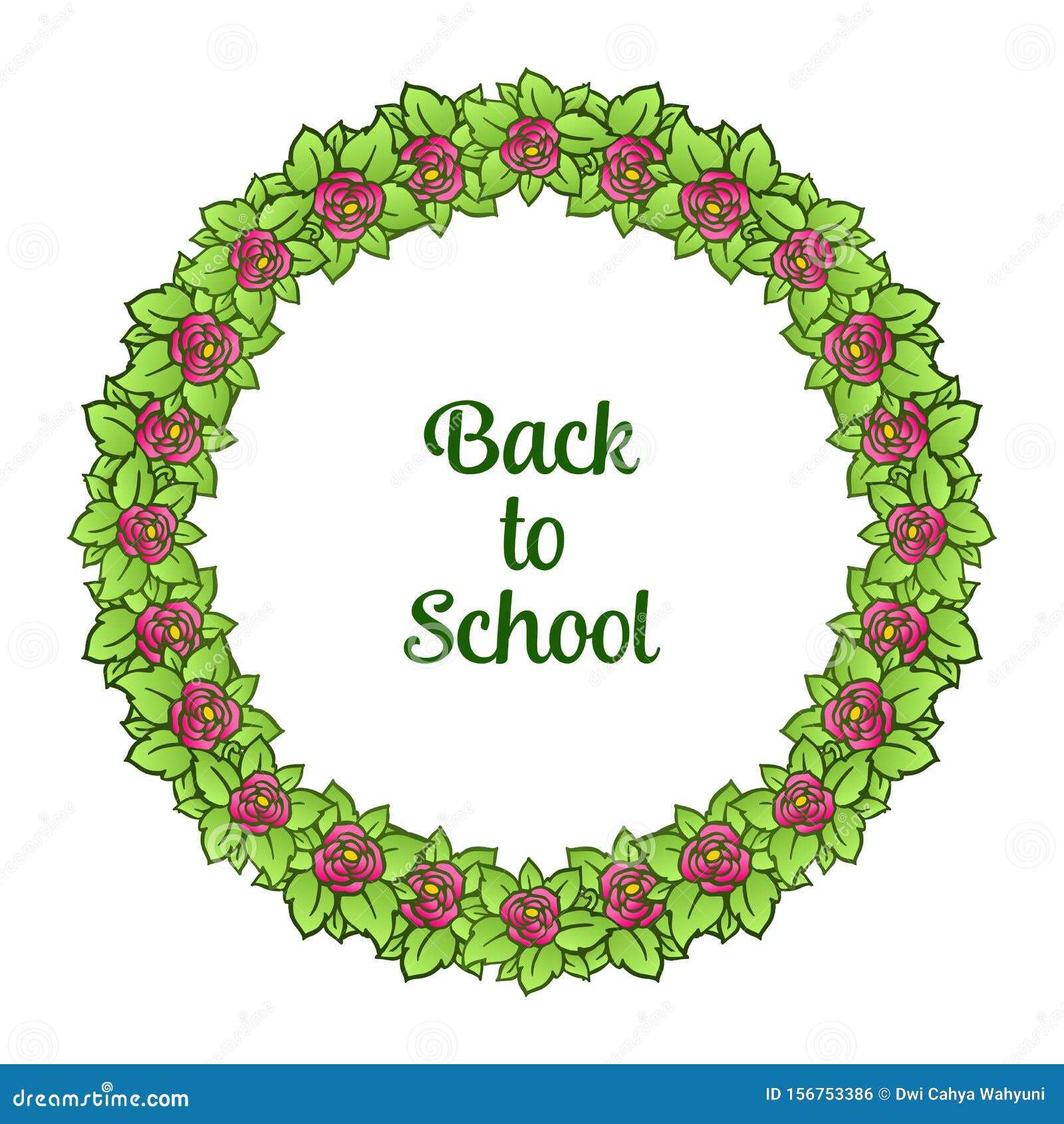 Various Crowd of Green Leafy and Rose Flower Frame, for Decorative of ...