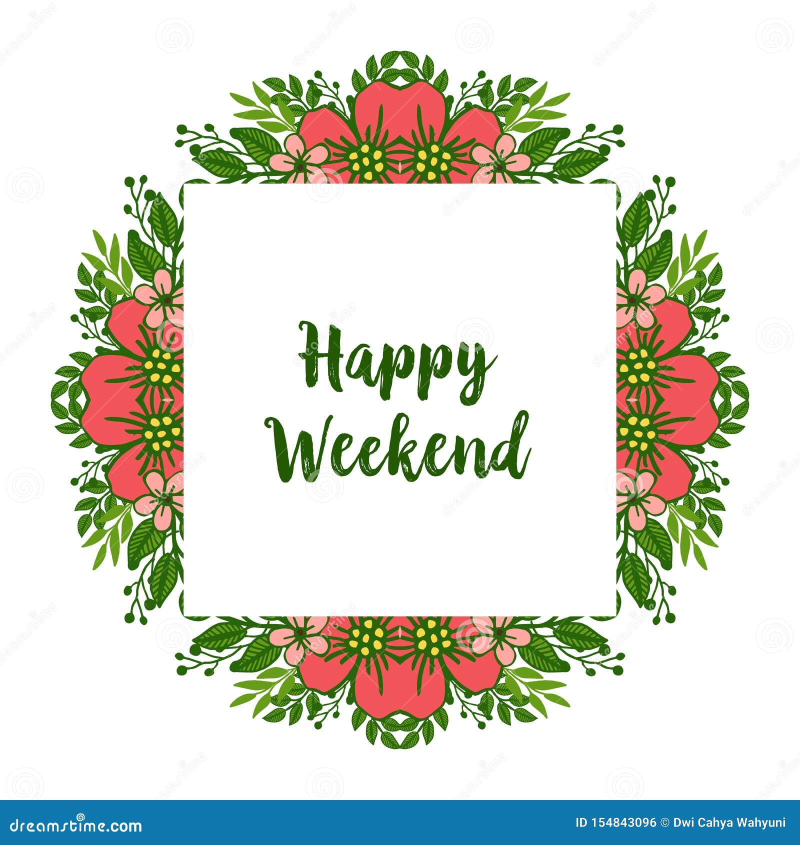 Various Crowd of Leaf Floral Frame, with Pattern of Wallpaper Card, for ...