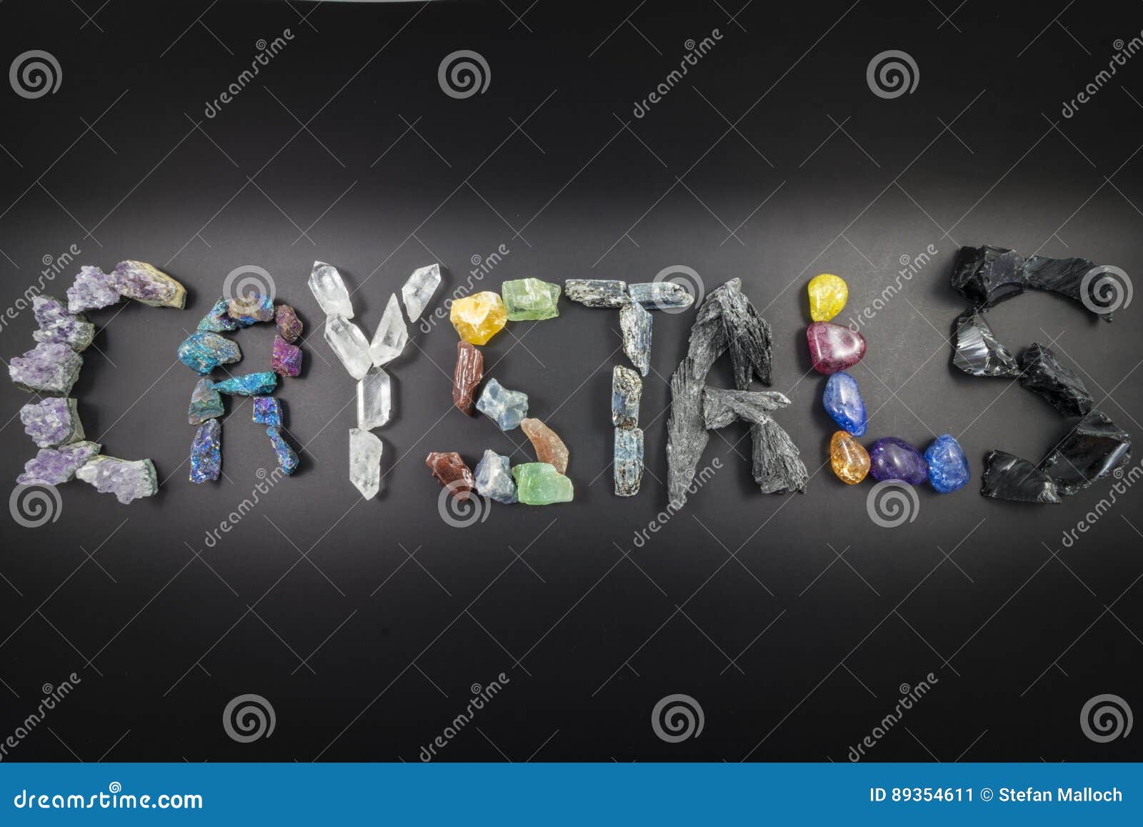Various Crystals Spelling the Word Crystals Stock Image - Image of ...