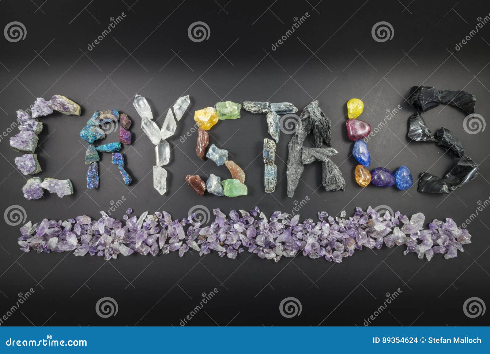 Various Crystals Spelling The Word Crystals Stock Photography ...