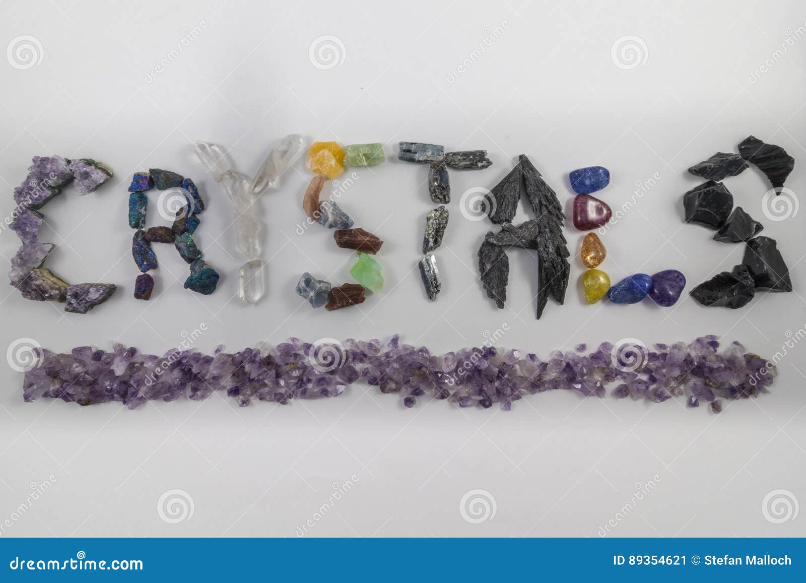 Various Crystals Spelling the Word Crystals Stock Image - Image of ...