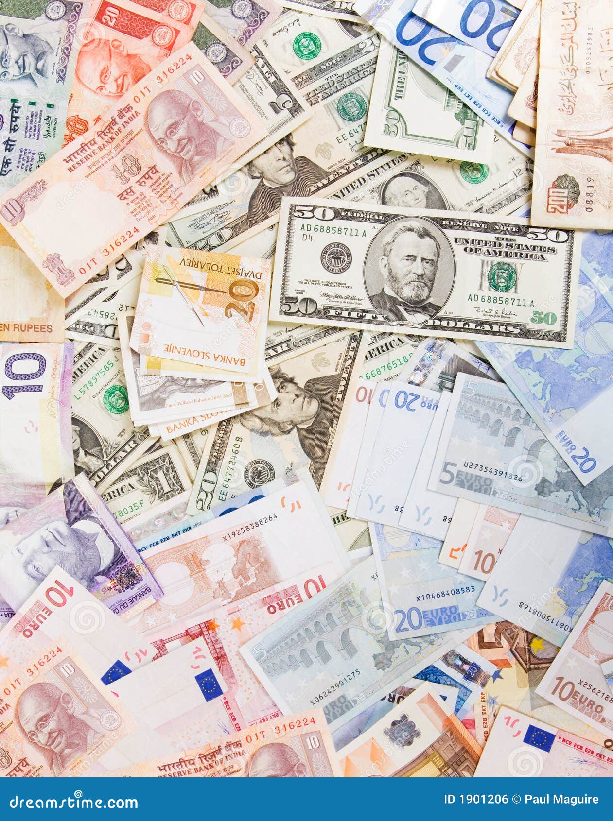 Various currencies stock photo. Image of bills, banknotes - 1901206