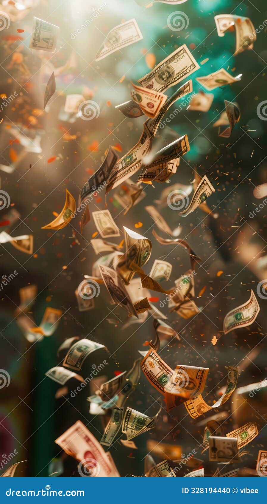 Various Currency Notes Swirling in a Whirlwind, Swirling Motion Effect ...