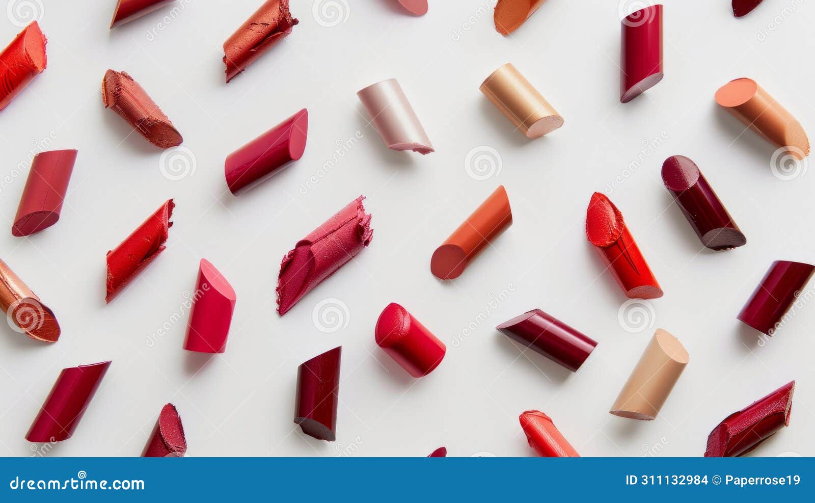 Various Cut Lipsticks on White Background Stock Illustration ...
