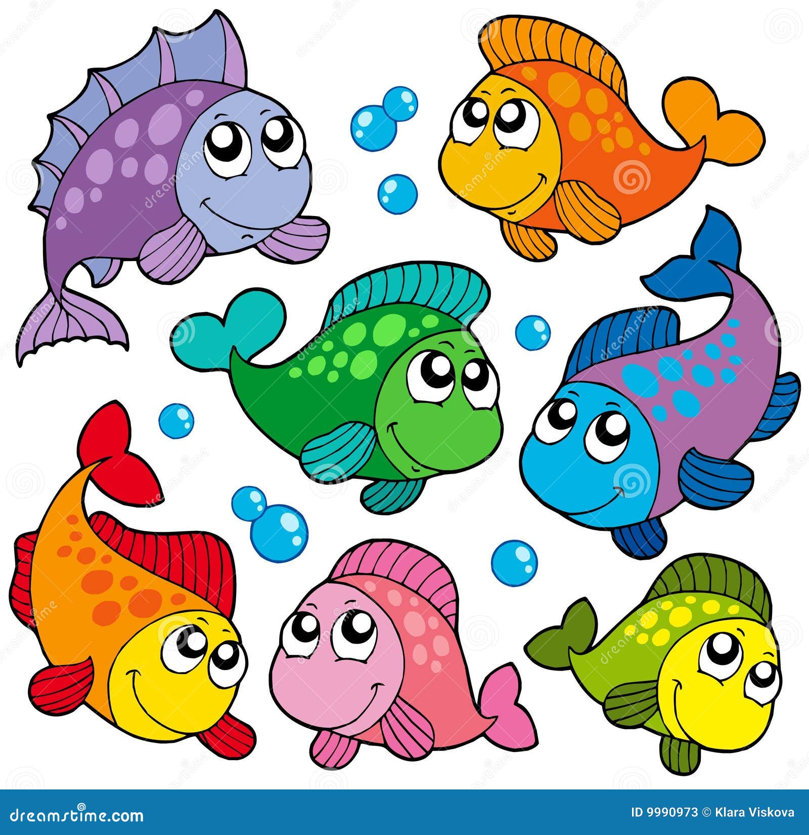 Various Cute Fishes Collection 2 Stock Vector - Illustration: 9990973