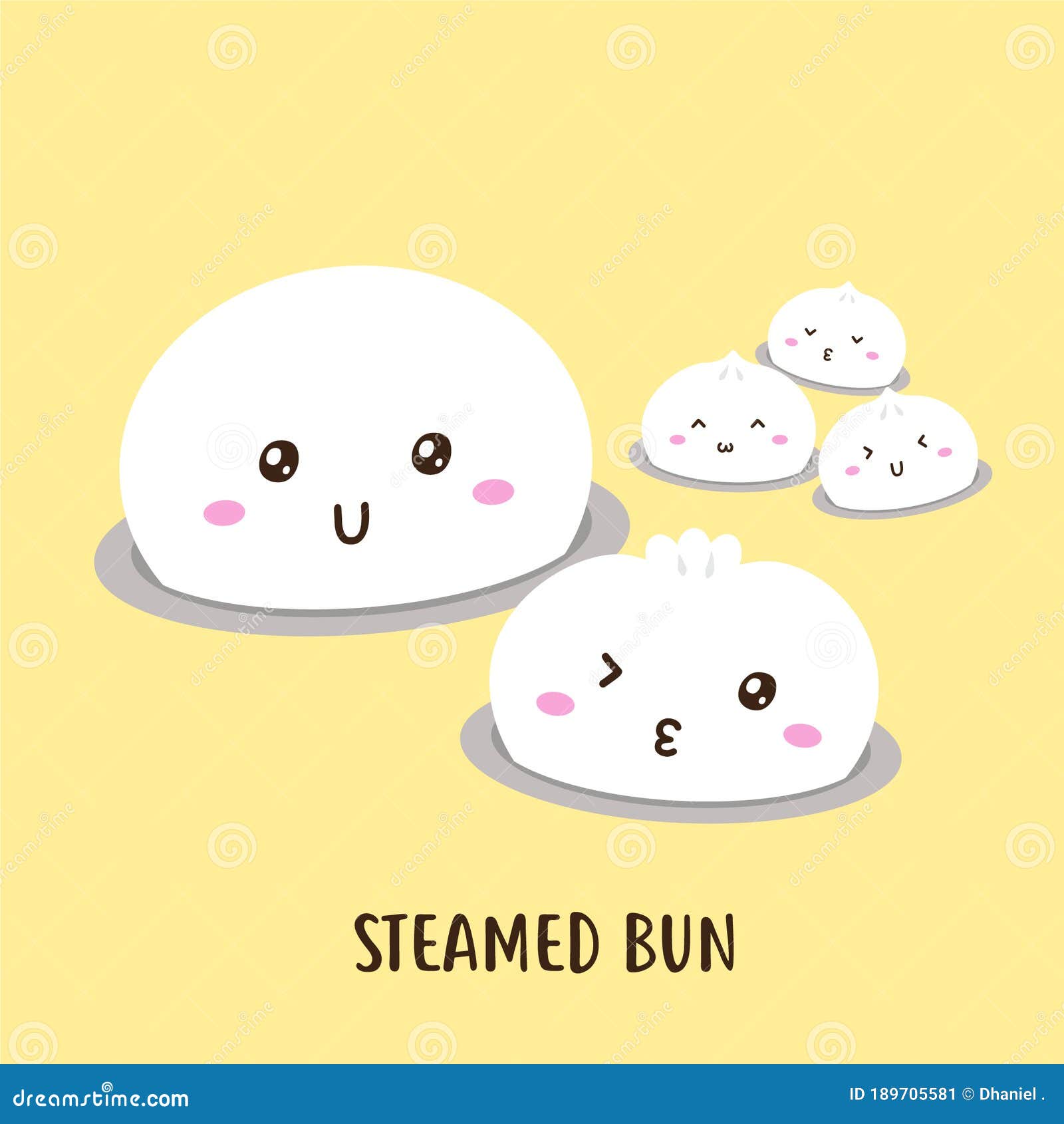 Steamed Bun Dim Sum Cartoon Vector | CartoonDealer.com #67500735