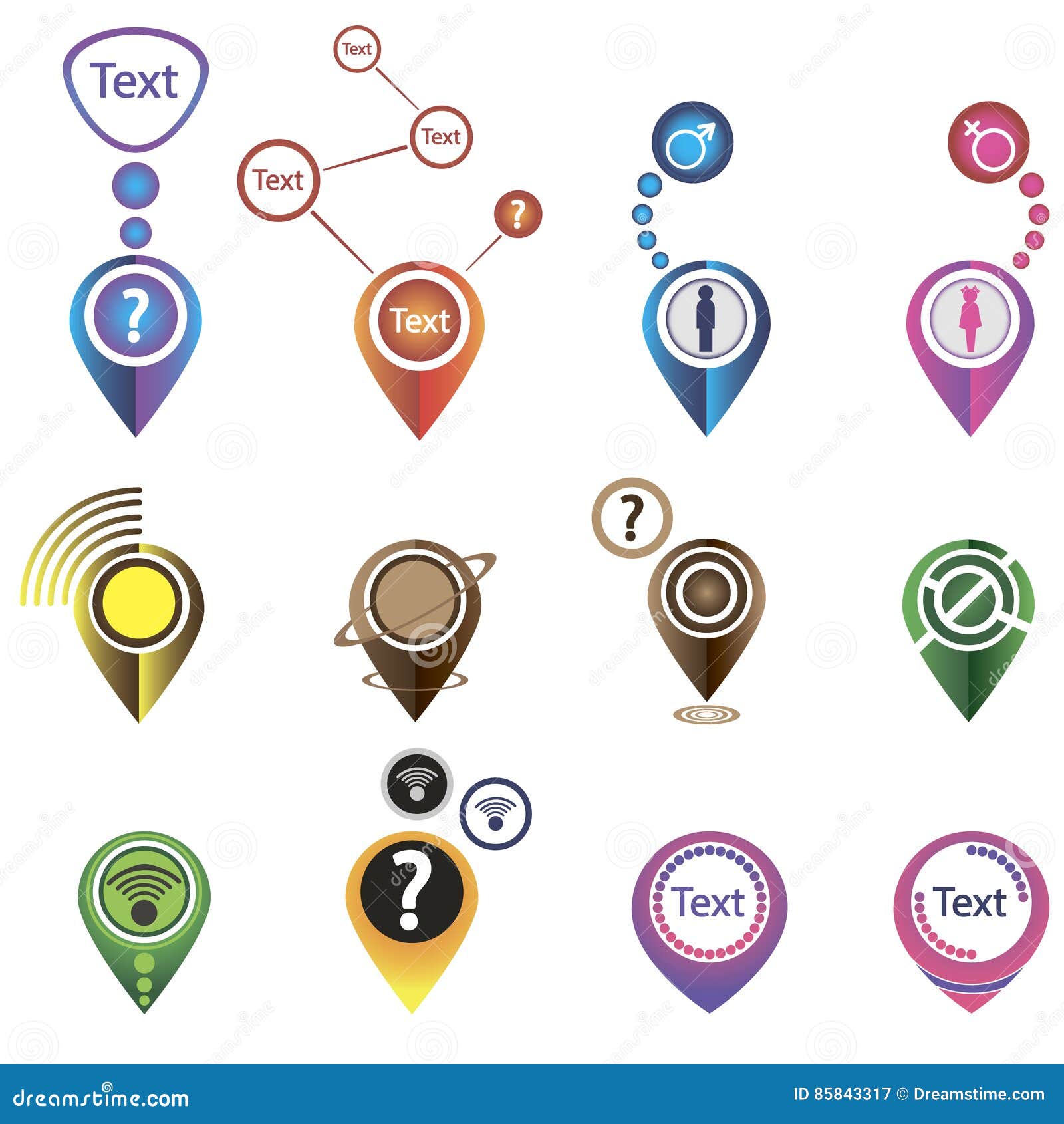 Various 3d Pointers Card Labels Stock Vector - Illustration of ...