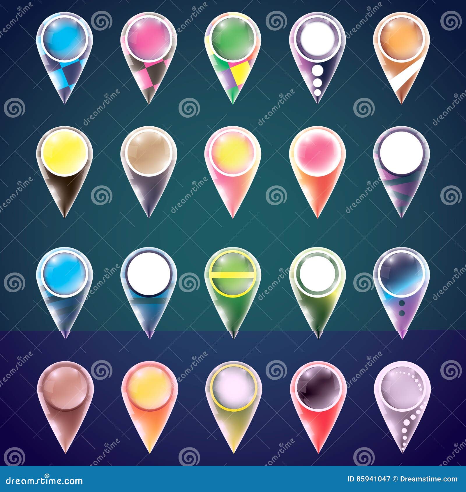 Various 3d Pointers Card Labels Stock Vector - Illustration of sign ...