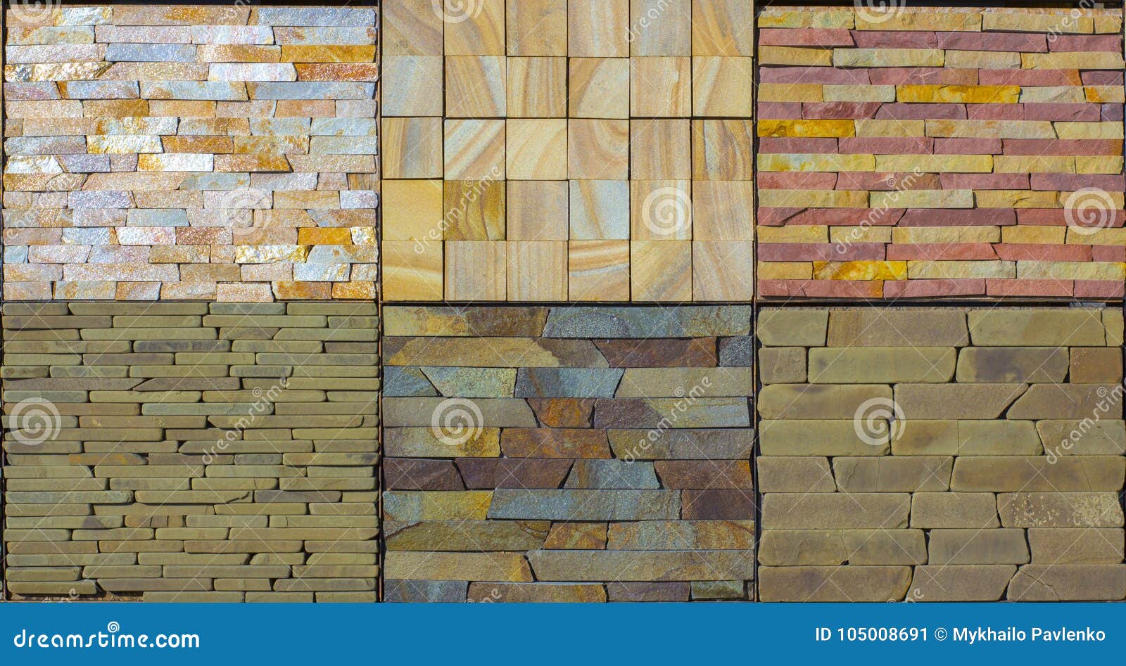 Various Decorative Tiles, and Natural Stone Samples Stock Image - Image ...