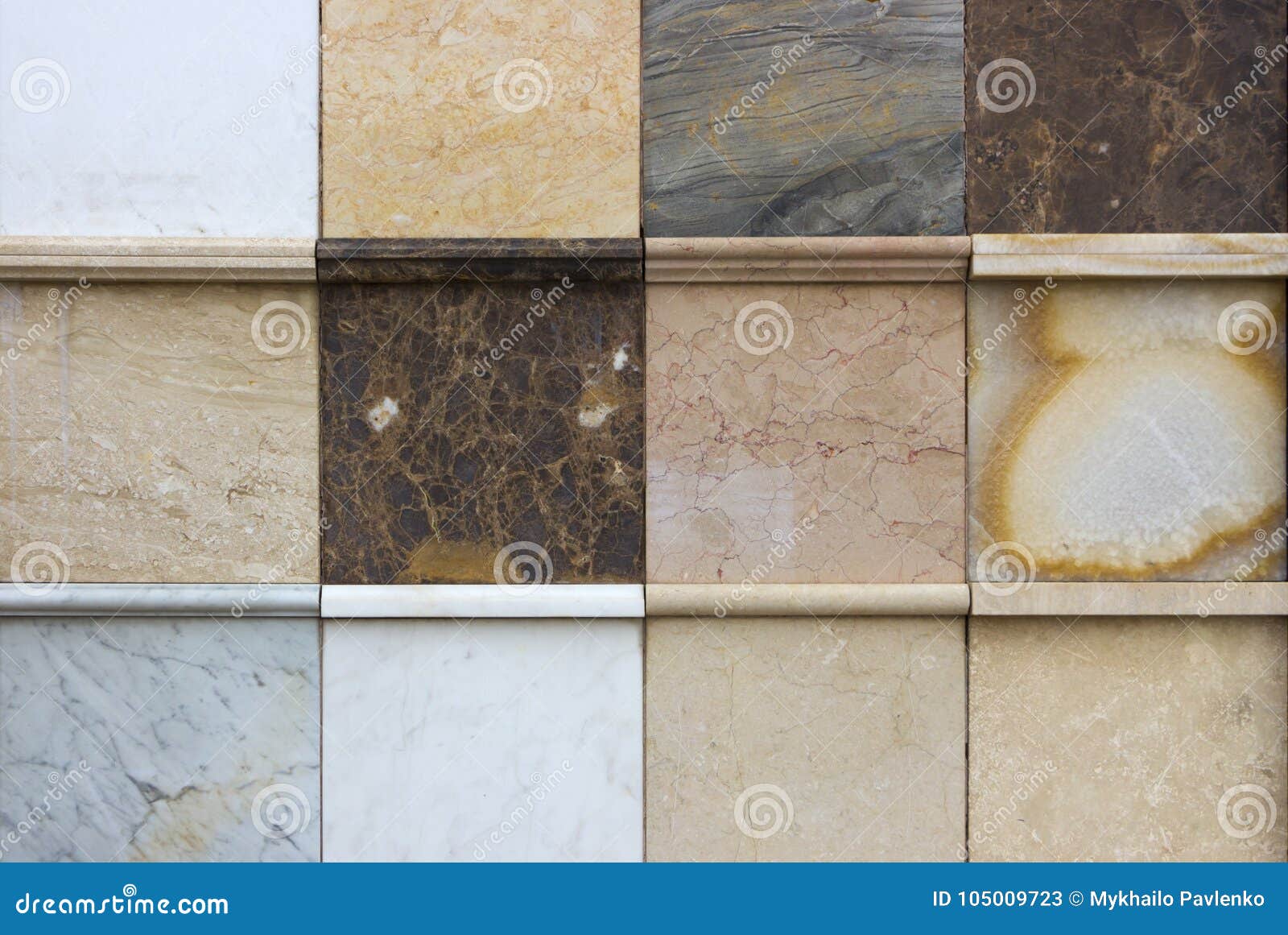 Various Decorative Tiles, and Natural Stone Samples Stock Image - Image ...