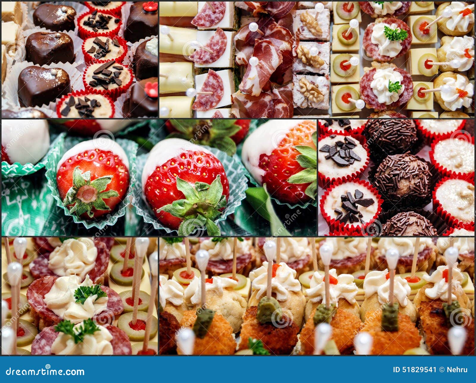Various Delicious Appetizers and Sweets Stock Image - Image of ball ...