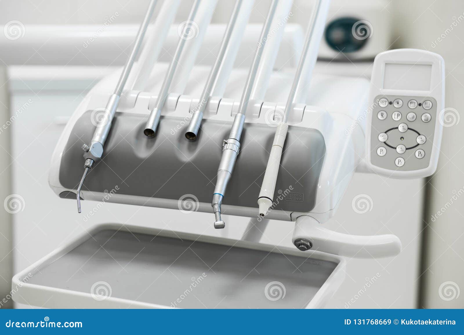 Various Dental Instruments and Tools in a Dentists Office Stock Image ...