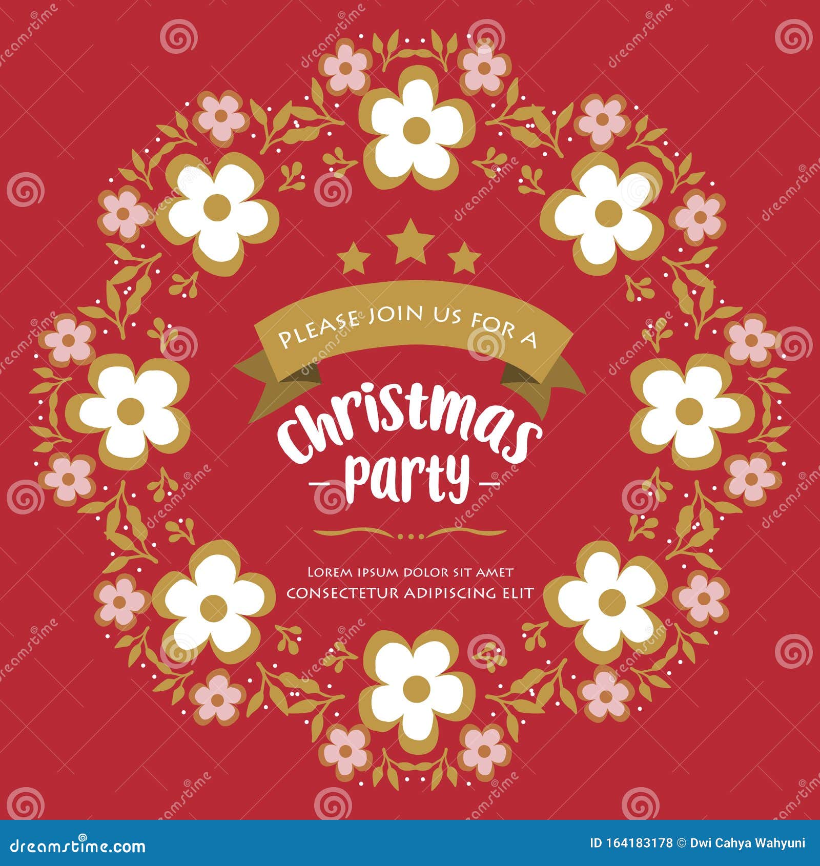 Various Design Invitation Card Christmas Party, with Decor of Leaf ...