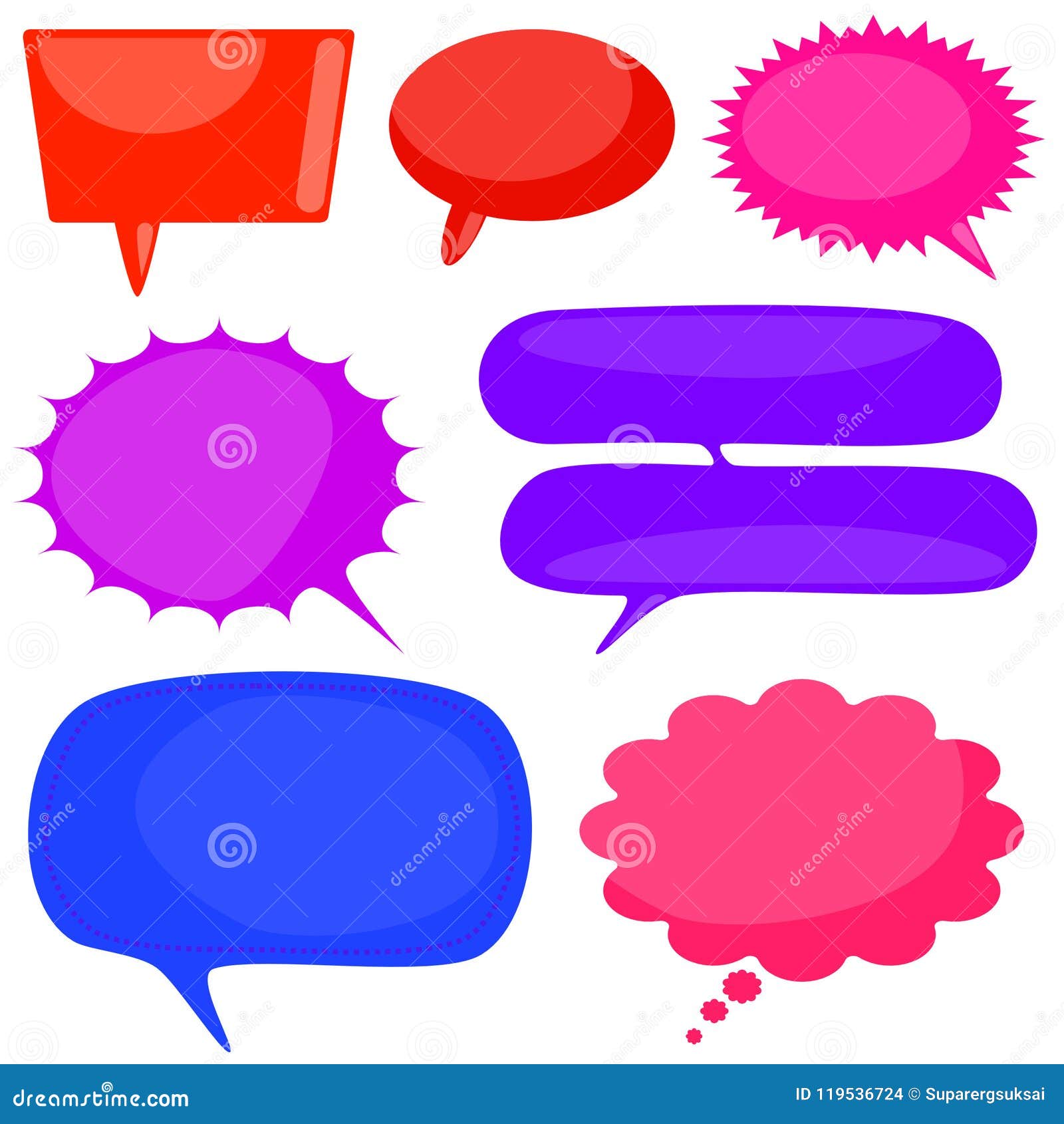 Various Designs of Colorful Speech Callouts Stock Illustration ...