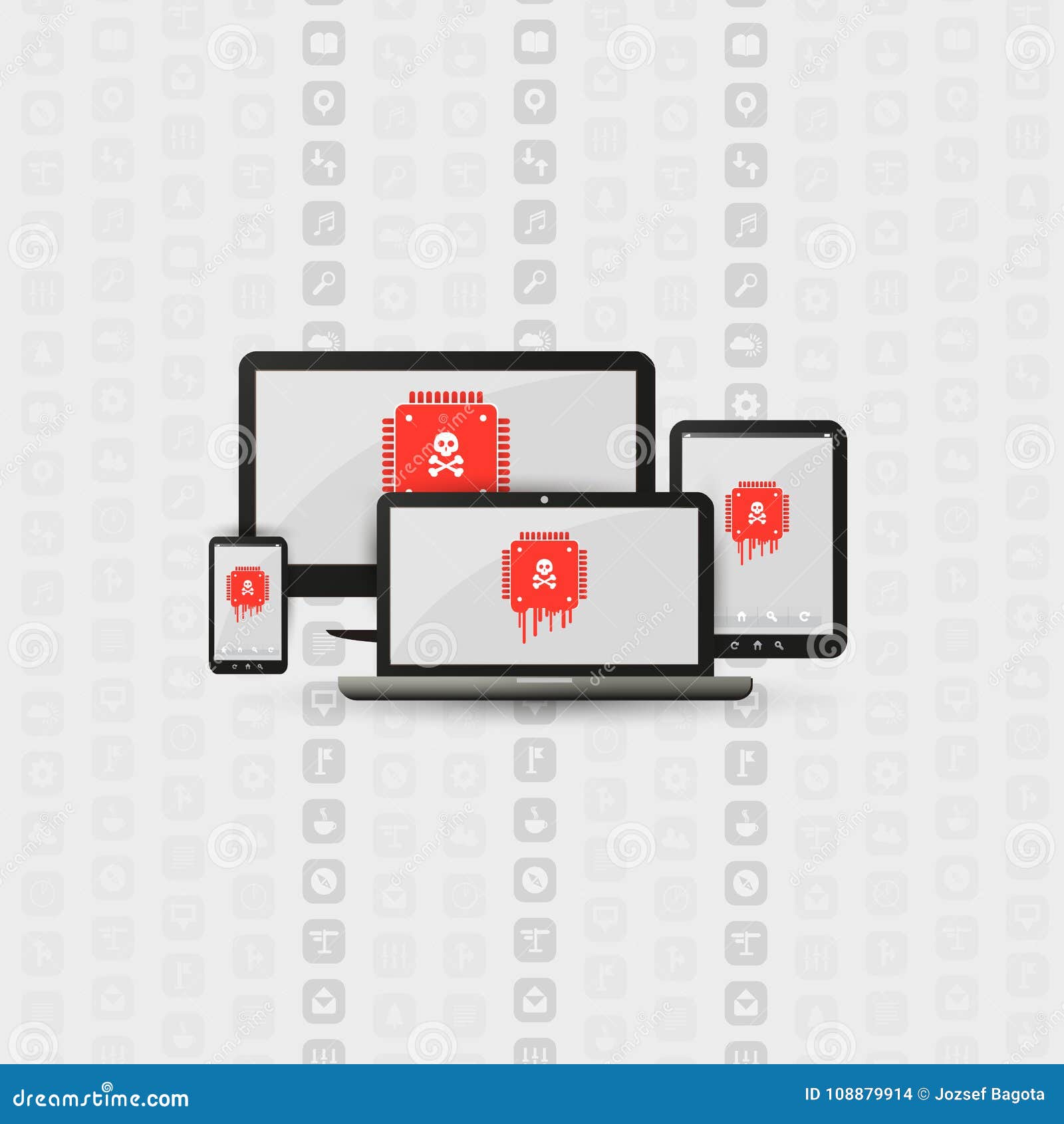 Meltdown And Spectre Processor Attack With Network Connection - Royalty ...