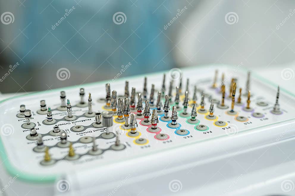 Various Diamond Drill Bits for Teeth Treatment Set of Tools for the ...
