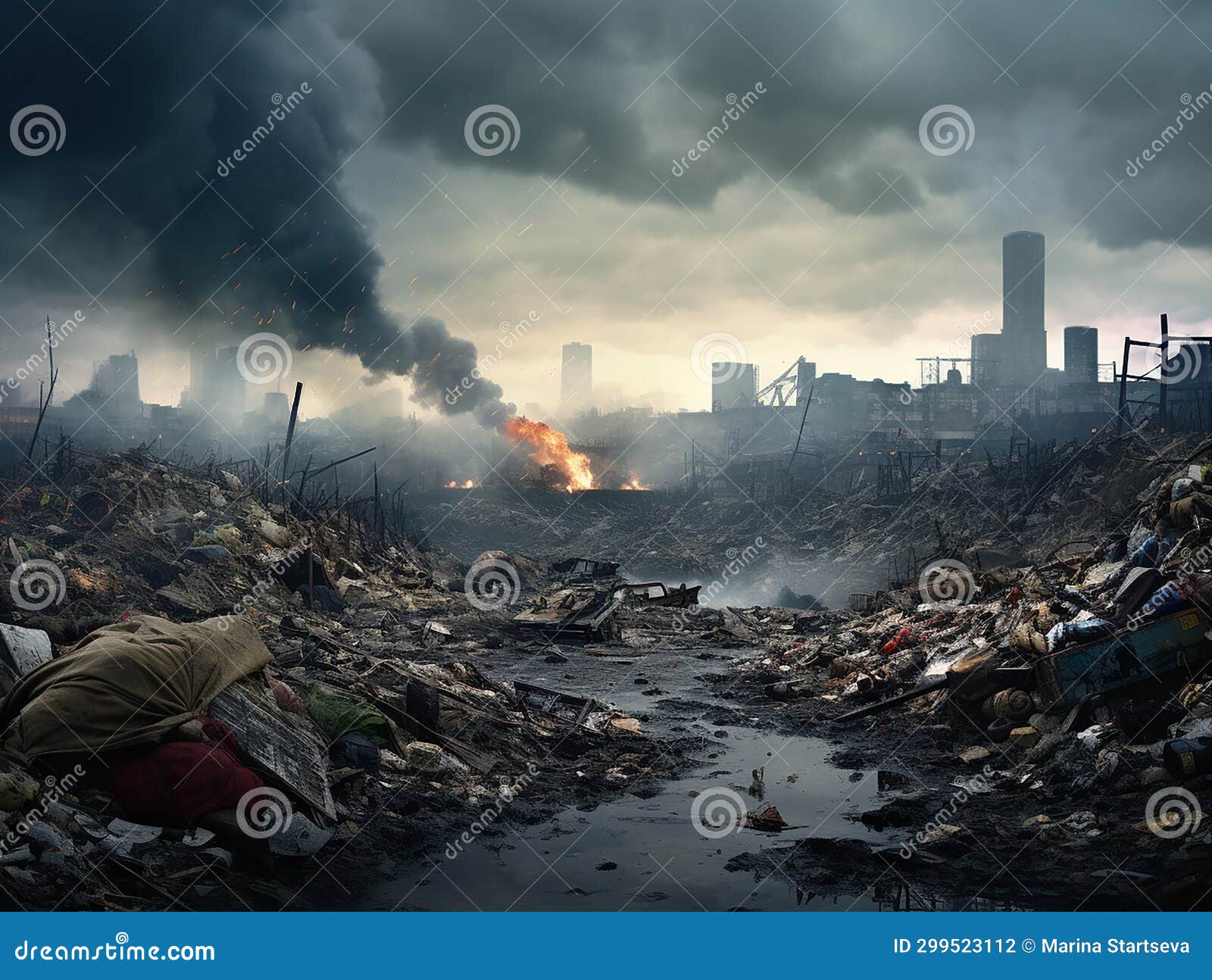 Various Dirty Garbage on Planet Earth, an Environmental Disaster Stock ...