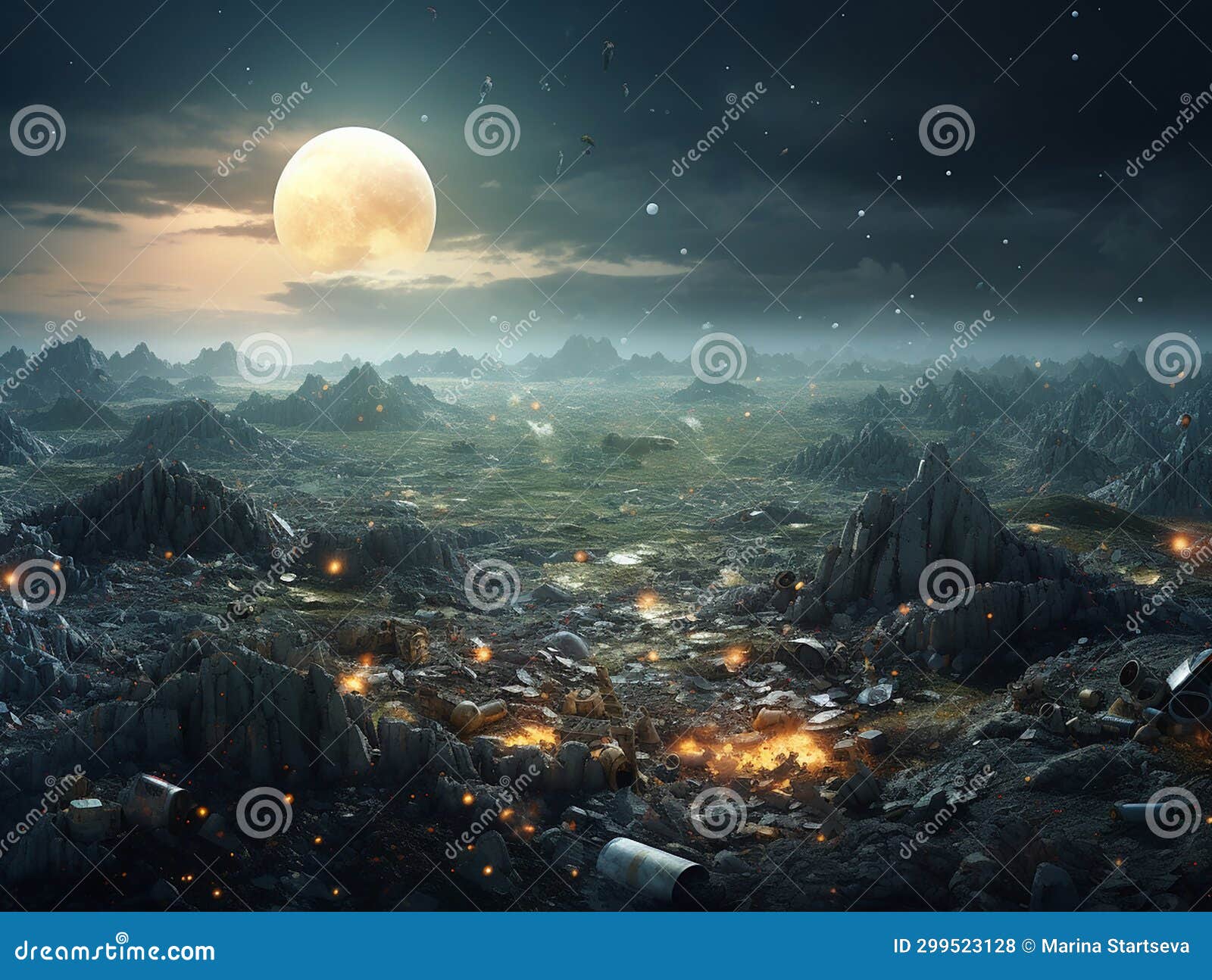 Various Dirty Garbage on Planet Earth, an Environmental Disaster Stock ...