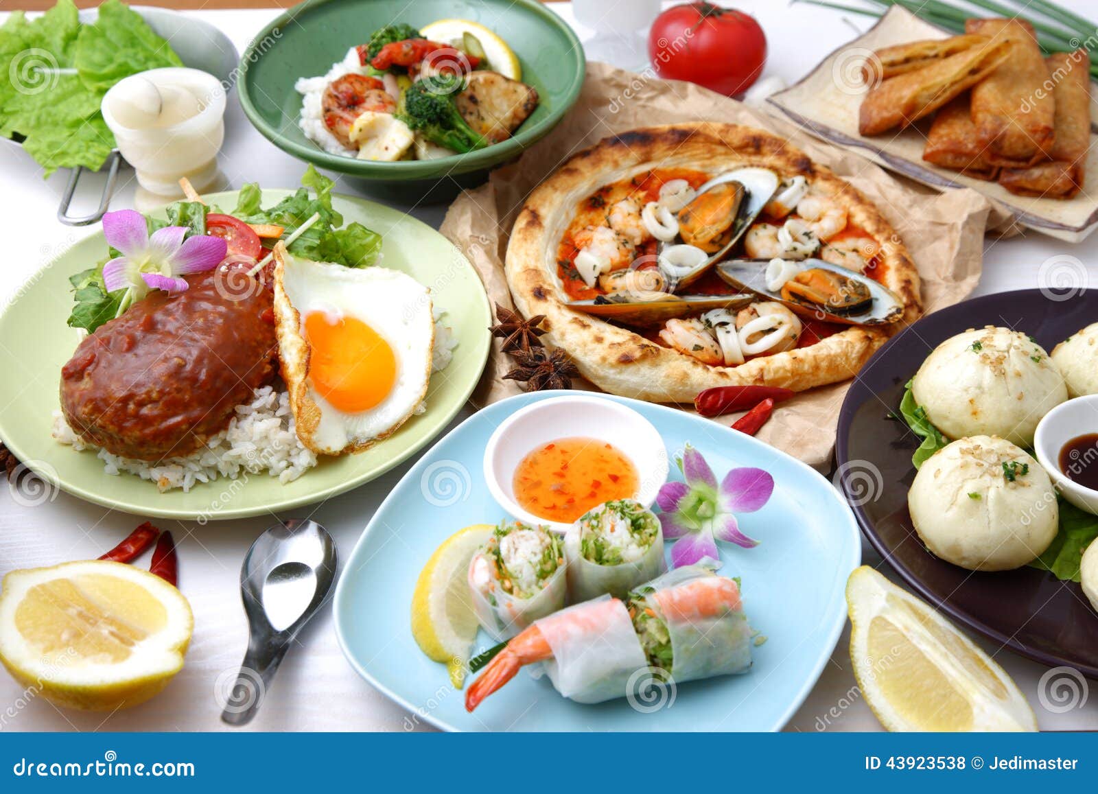 Various Dishes in the World Stock Photo - Image of group, dumpling ...