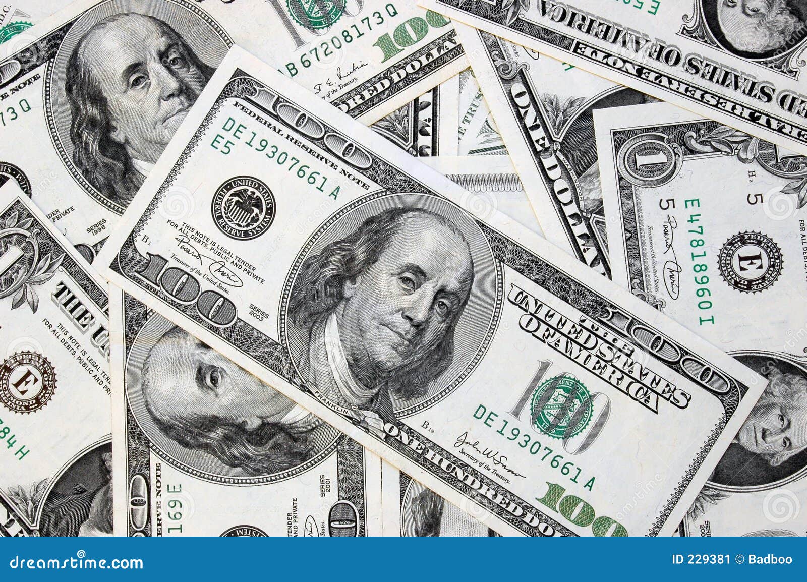 Various dollar bills stock image. Image of change, commerce - 229381