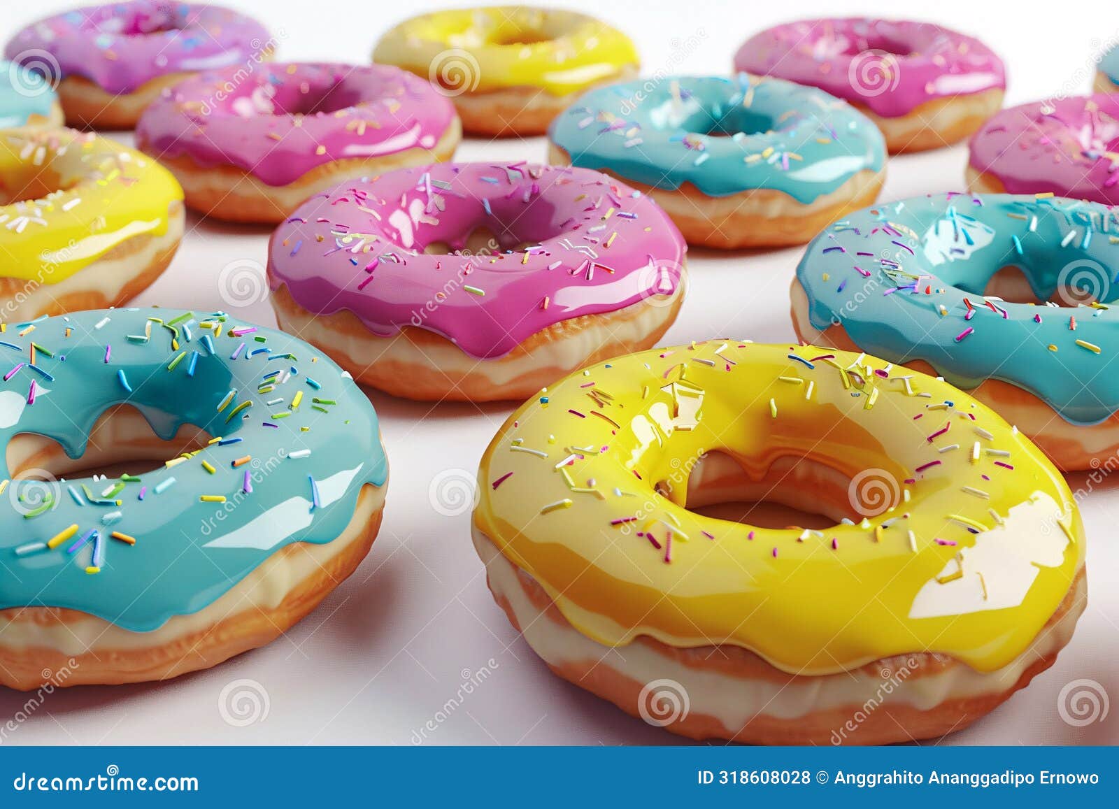 Various Donut or Doughnut in Realistic 3D Render Style Stock ...