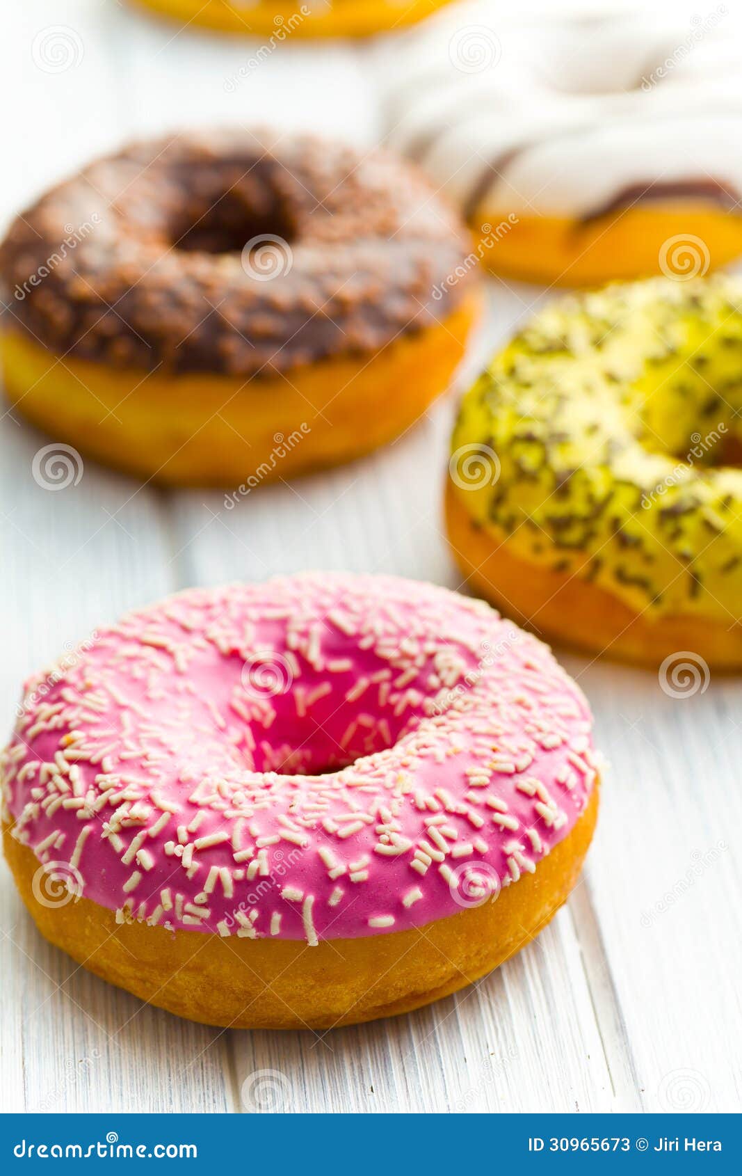Various donuts stock image. Image of sugar, calories - 30965673
