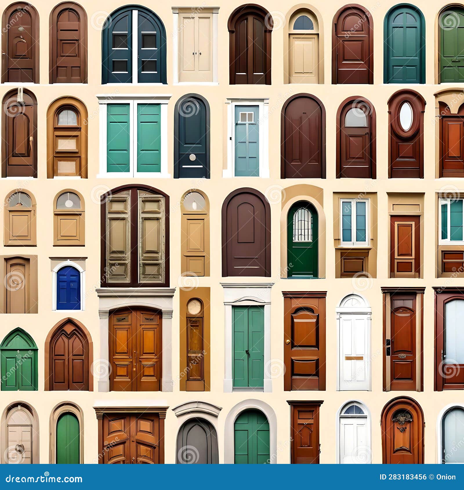 Various Doors in Different Shapes and Sizes - Ai Generated Image Stock ...