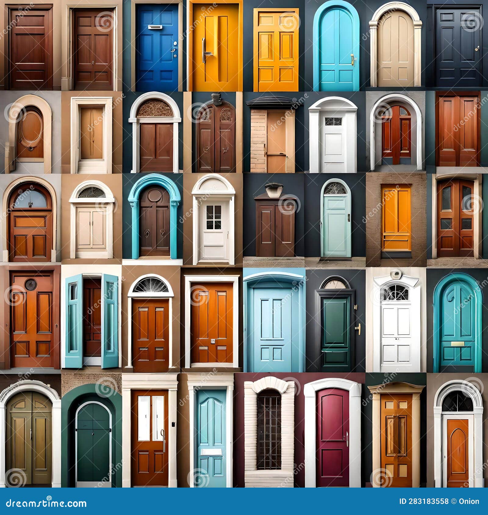 Various Doors in Different Shapes and Sizes - Ai Generated Image Stock ...
