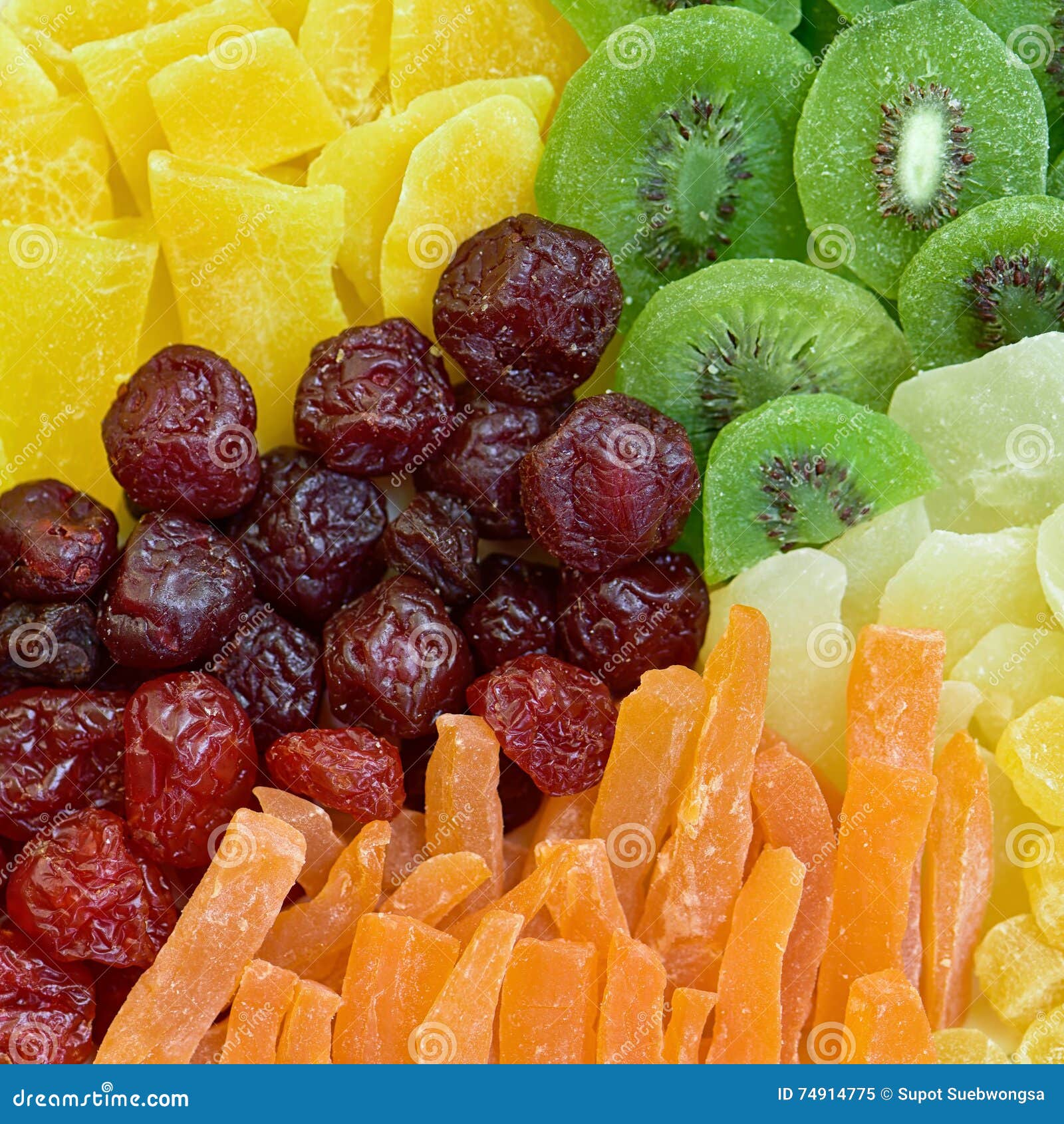 Various Dried Fruits Background Stock Image - Image of horizontal ...