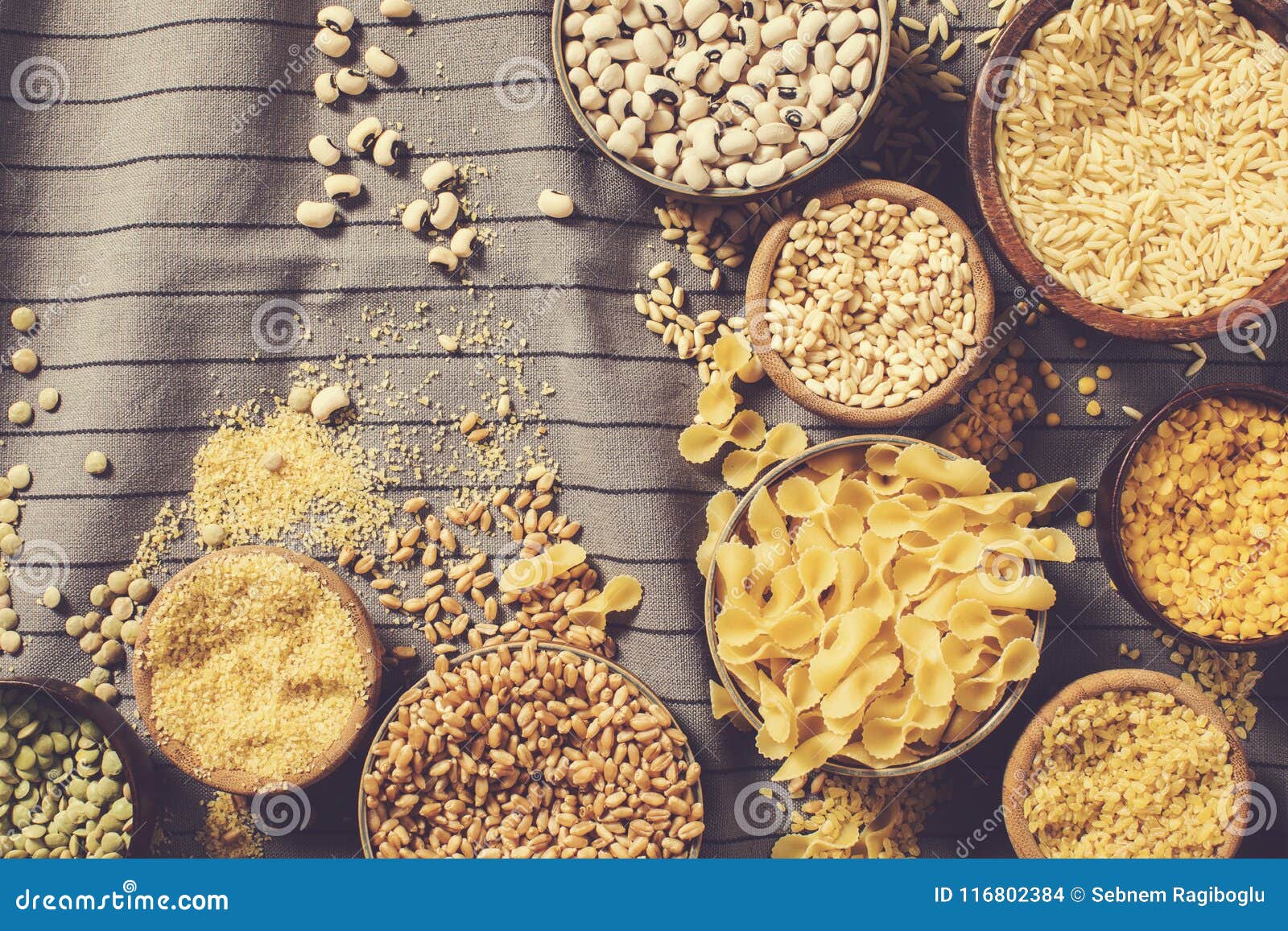 Various Dried Legumes High Angle View Stock Photo - Image of grain ...