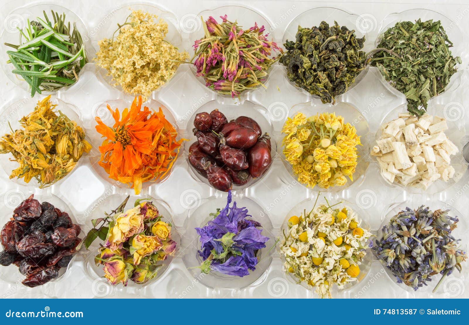 Various Dried Plants for Making Perfect Tea Stock Image - Image of ...