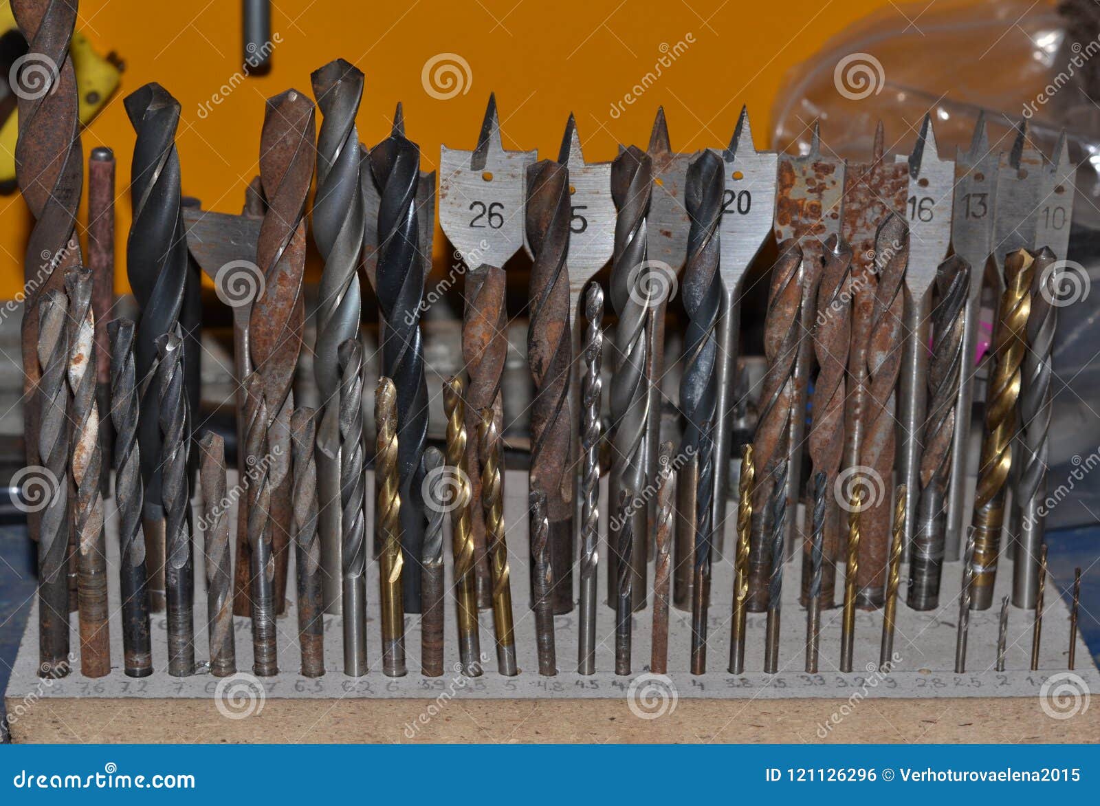 Various drills in the set stock photo. Image of building - 121126296