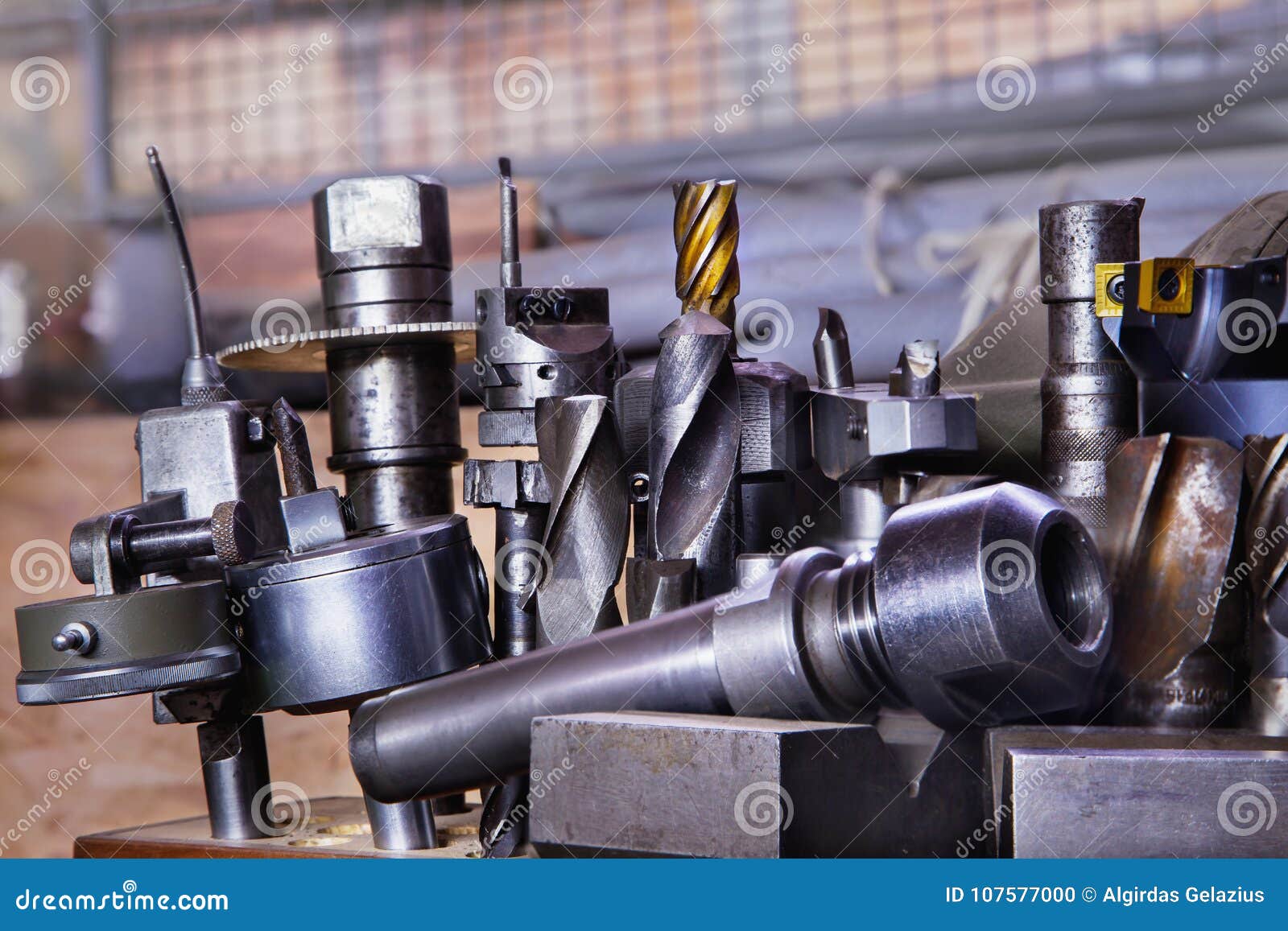 Various Drills and Tools for Milling Machine in a Smith Workshop Stock ...