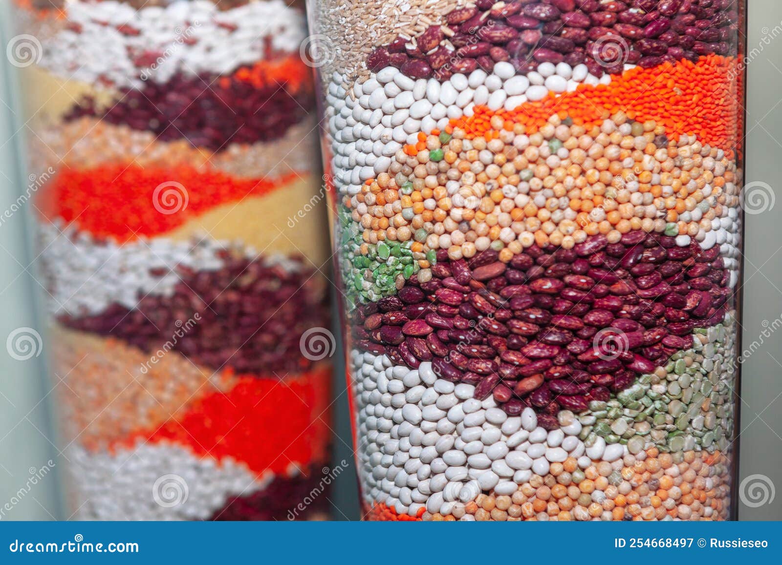 Various dry legumes stock image. Image of glass, kitchen - 254668497