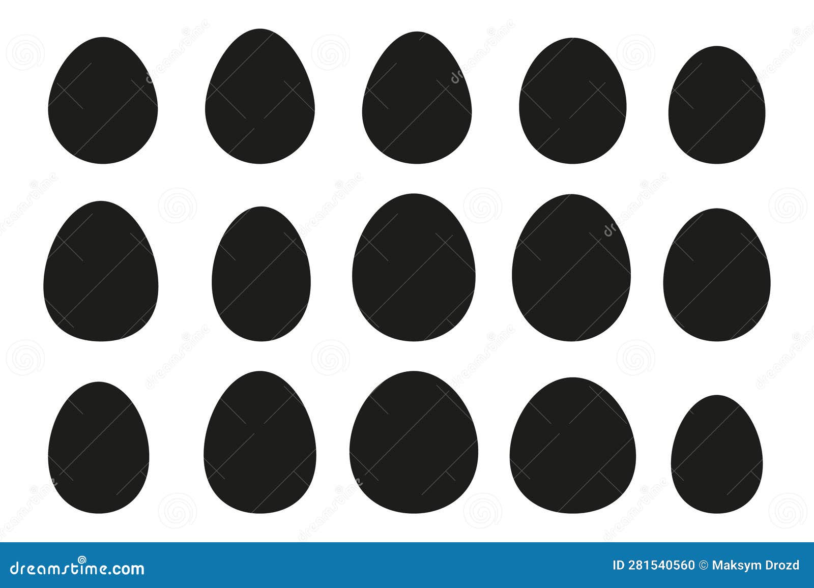 Various egg shapes. stock vector. Illustration of element - 281540560
