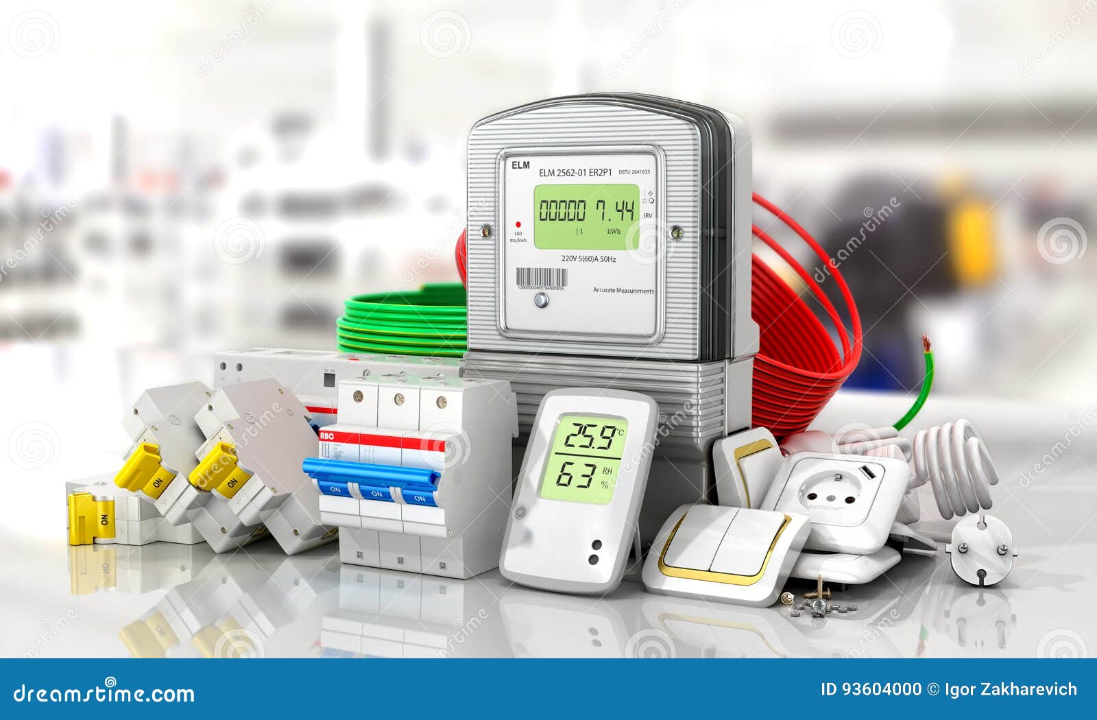 Various Electric Products on the Store Shelves. Stock Illustration ...