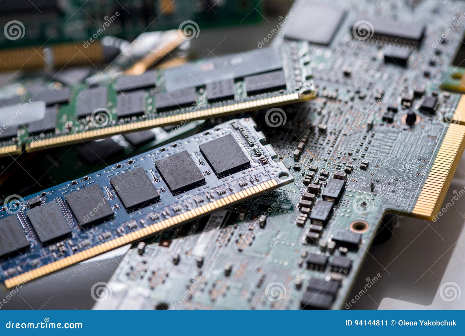 Various Electronic Components are on Table Stock Image - Image of ...