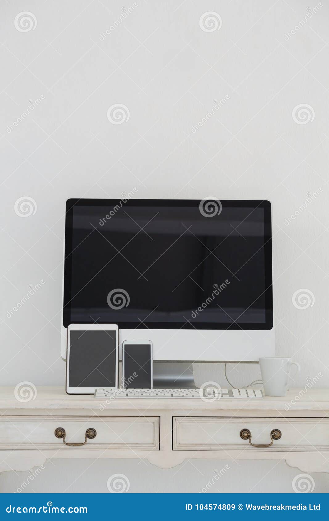 Various Electronic Gadgets on Table Stock Image - Image of background ...