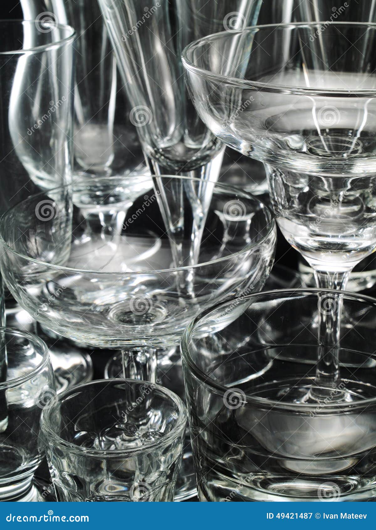 Various Empty Cocktail Glasses Stock Image - Image of drink, shot: 49421487