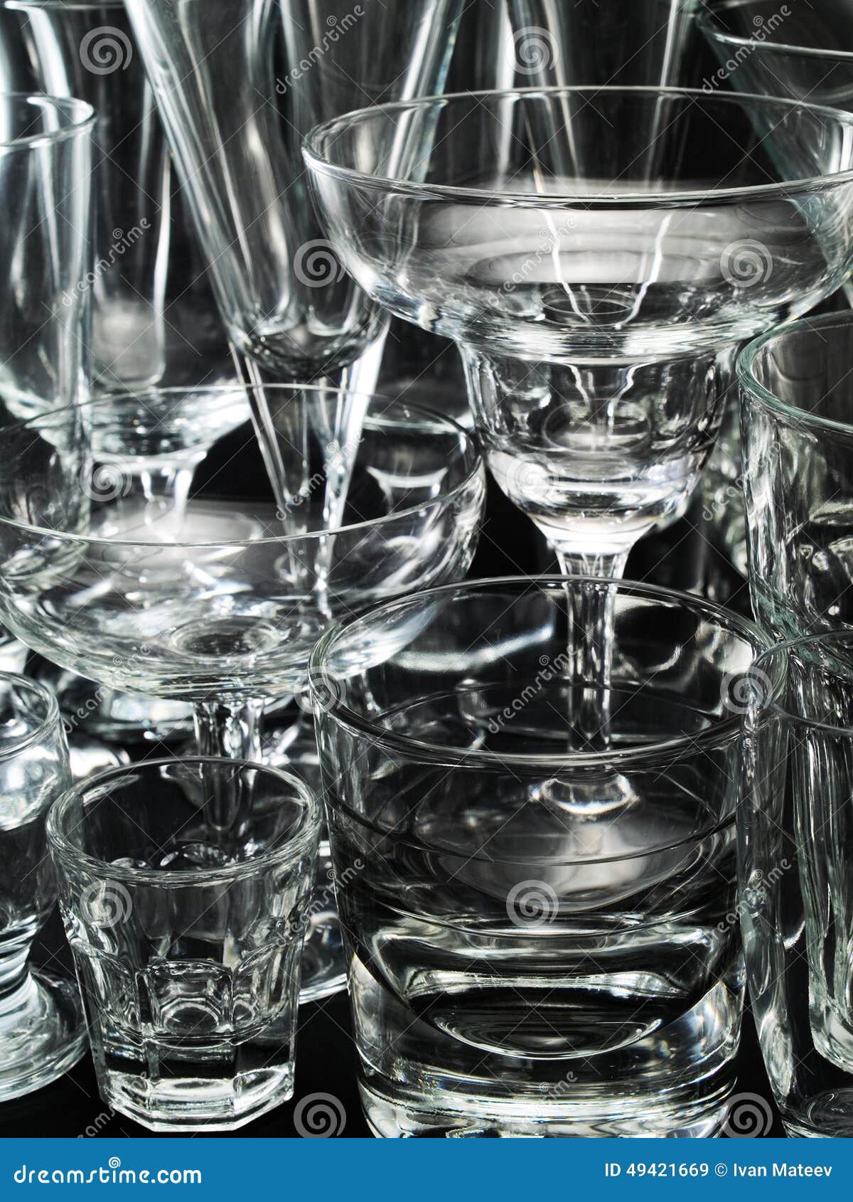Various Empty Cocktail Glasses Stock Image - Image of coupe, life: 49421669