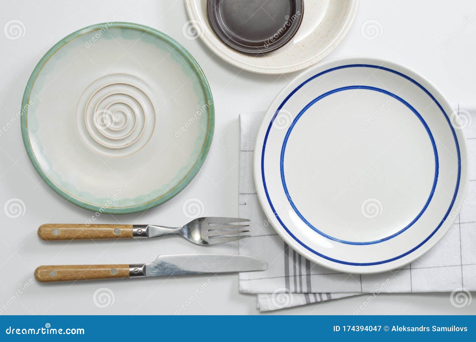 Various empty plates stock image. Image of food, kitchen - 174394047