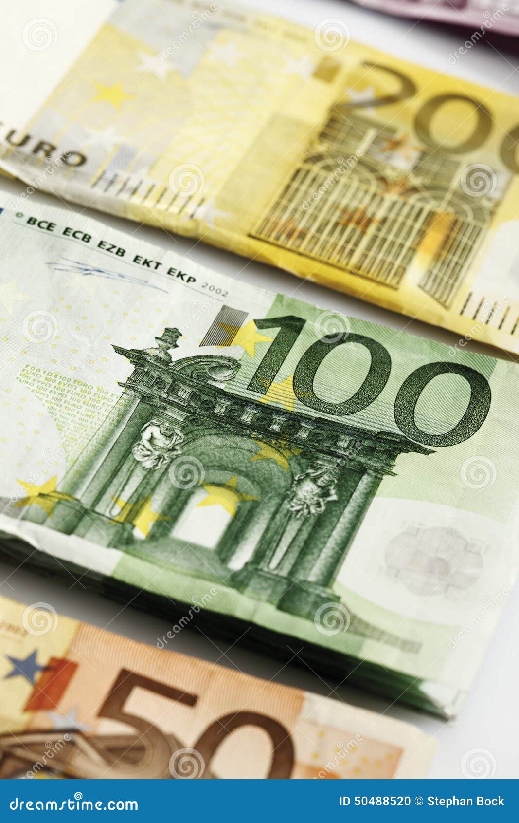 Various Euro Bank Notes in a Row Stock Photo - Image of banking, invest ...