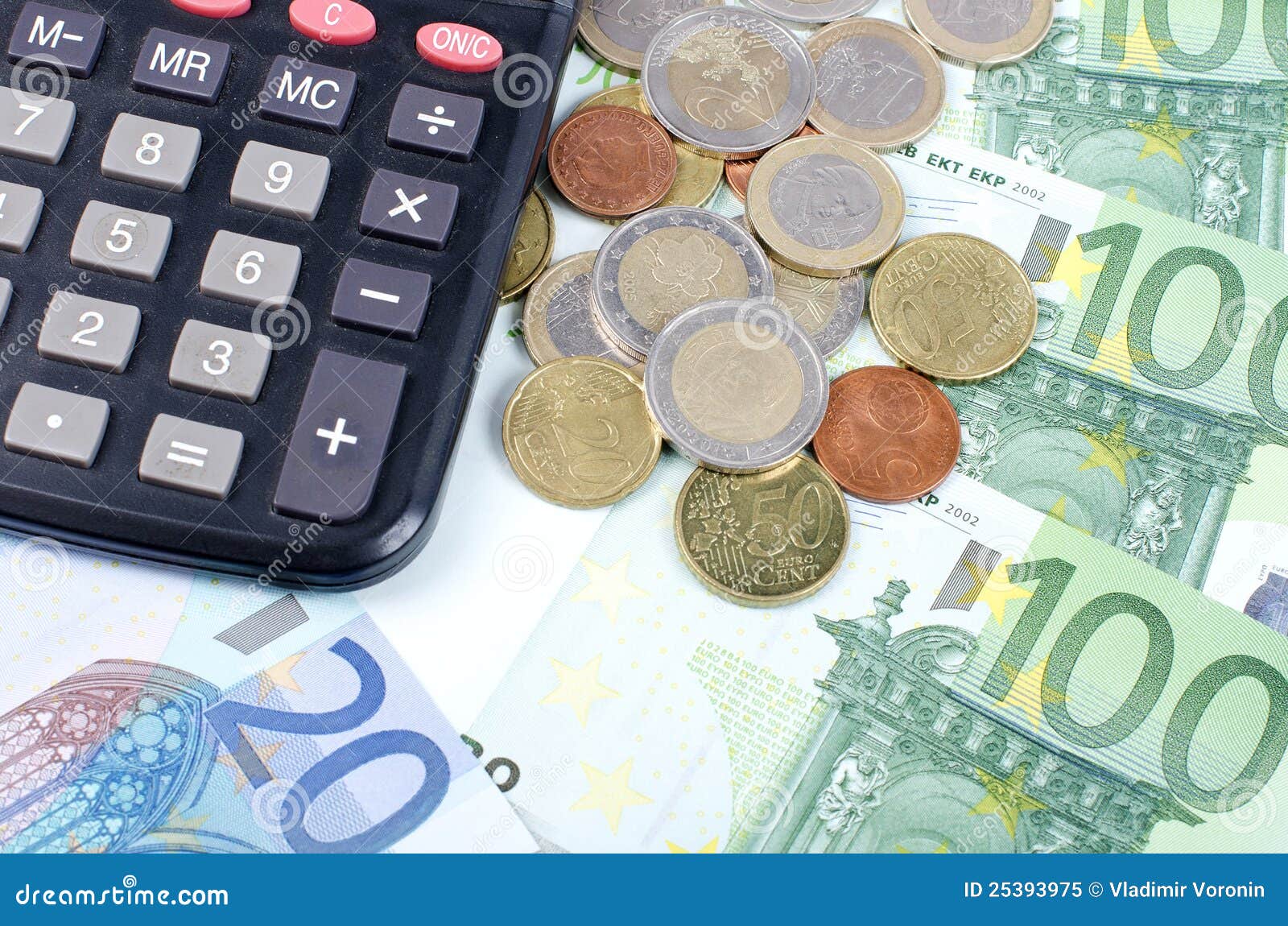 Various Euro Currency Bills and Coins Stock Image - Image of banknote ...